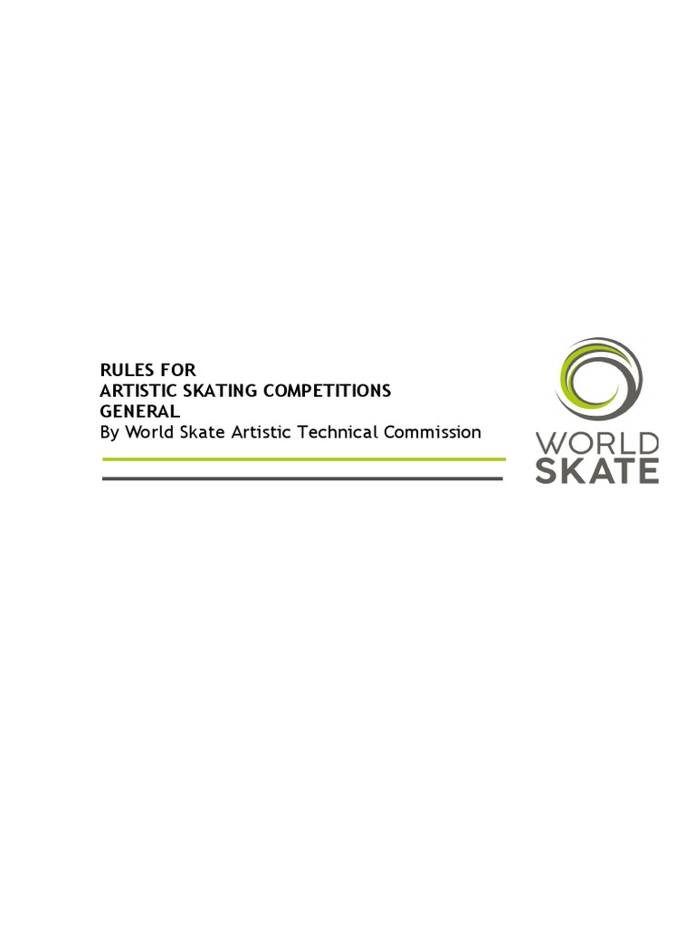 Rules For Artistic Skating Competitions General: by World Skate ...