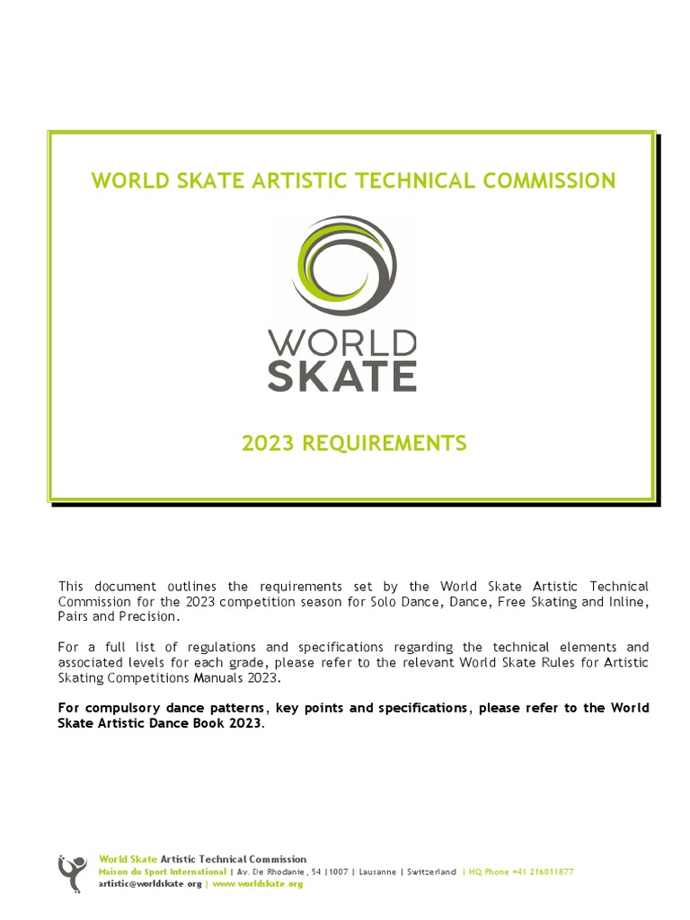 World Skate Artistic Technical Commission | PDF | Dances | Games Of ...