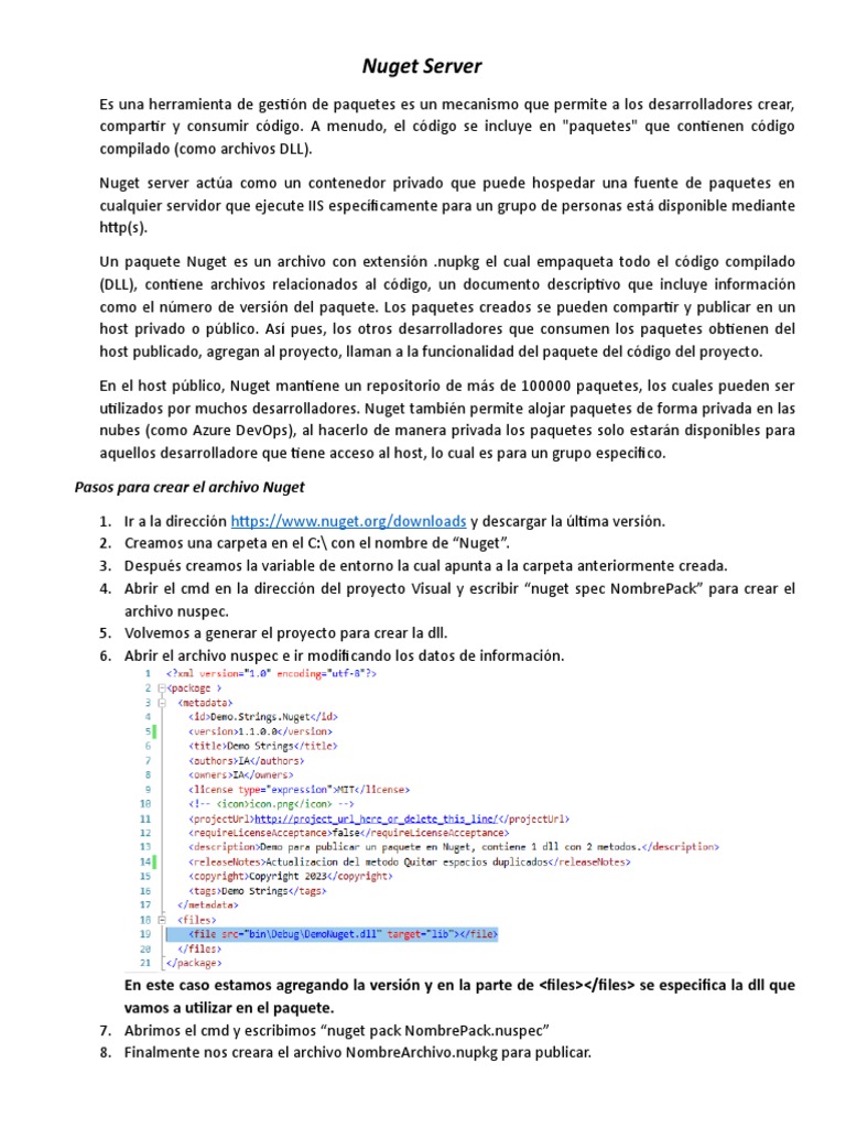 Nuget Server: Pasos para Crear El Archivo Nuget | PDF | Archivo de computadora | Protocolo de ...
