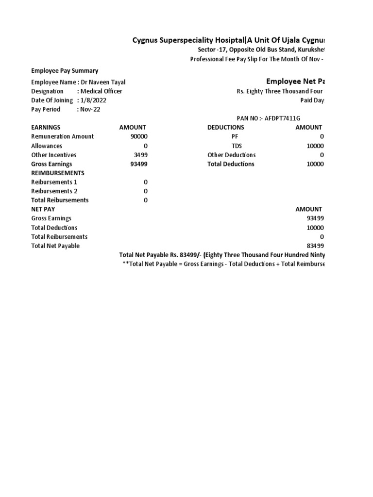 Cygnus Pay Slip | PDF