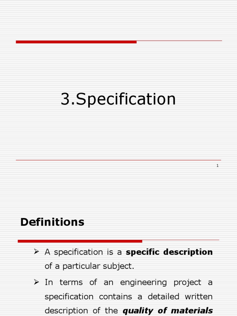 Specifications | PDF | Specification (Technical Standard)