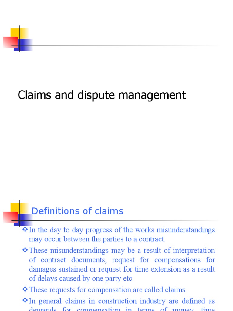 Claims and Dispute | PDF | Mediation | Breach Of Contract