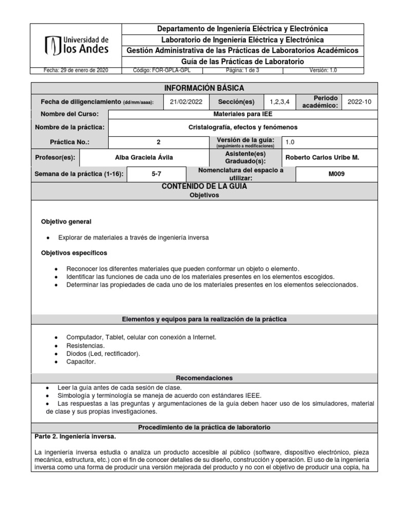 P2B. Ingeniería Inversa | PDF | Ingeniería | Ingenieria Eléctrica