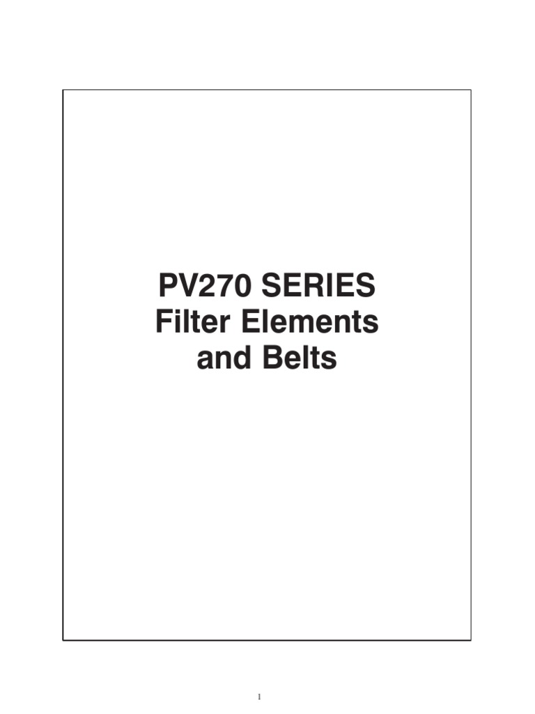 PV270 Series Filter Elements Guide | PDF | Oil | Mechanical Engineering