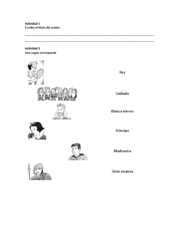 Actividad Blanca Nieves | PDF Actividad Blanca Nieves | PDF