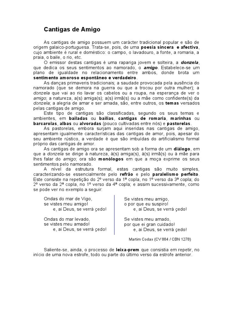 Cantigas de Amigo | PDF | Amor | Flores