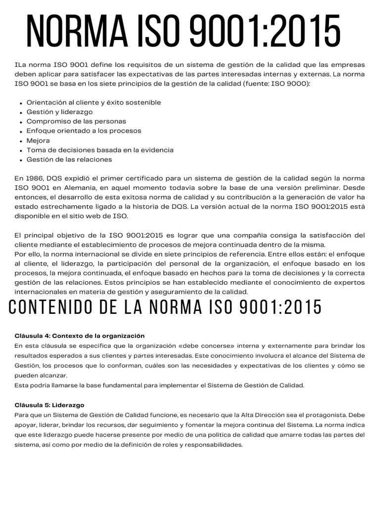 Norma Iso 9001,2015 | PDF | Gestión de la calidad | Calidad (comercial)