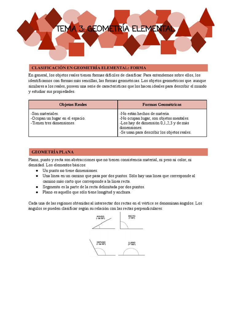 Tema 3 - Geometría Elemental | PDF | Triángulo | Geometría