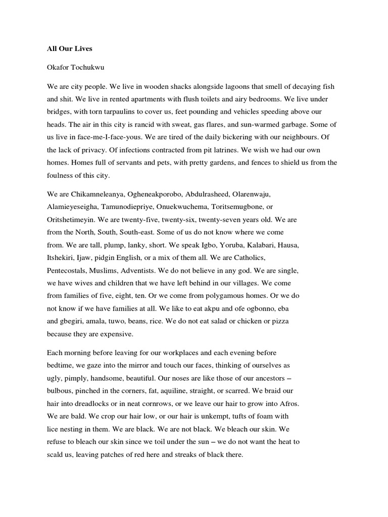All Our Lives by Tochukwu Okafor | PDF