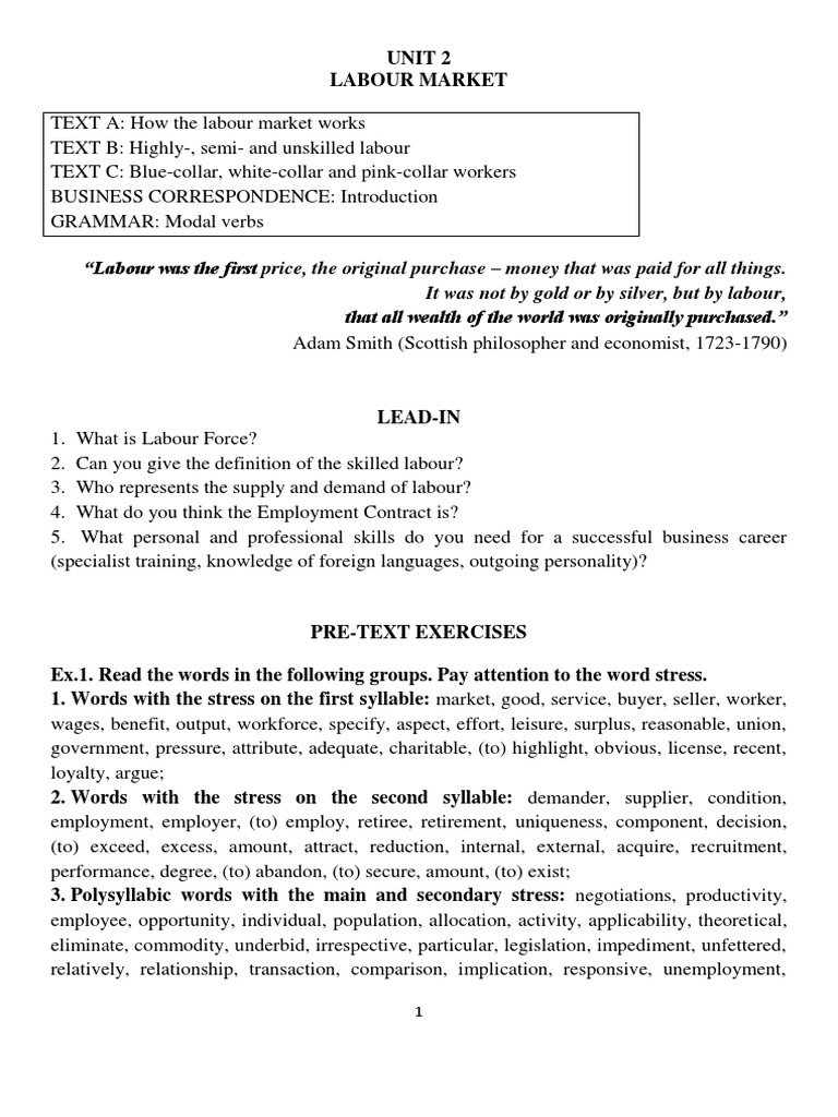 Unit 2-2k | PDF | Labour Economics | Employment
