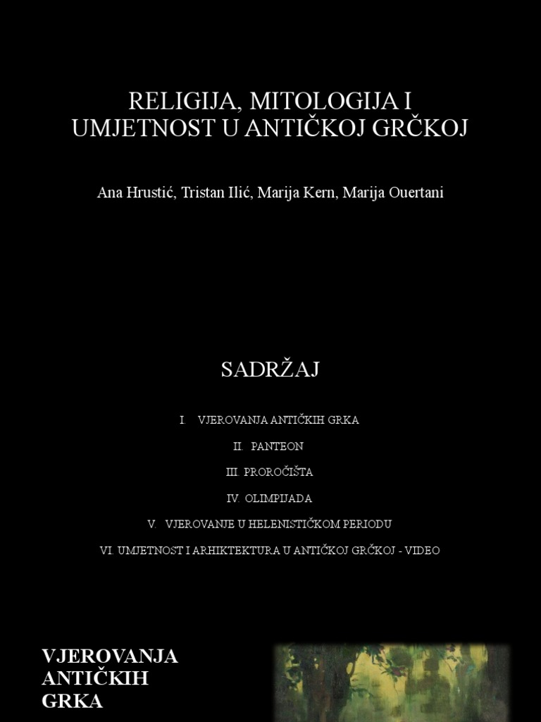 Religija, Mitologija I Umjetnost U Antičkoj Grčkoj 2 | PDF