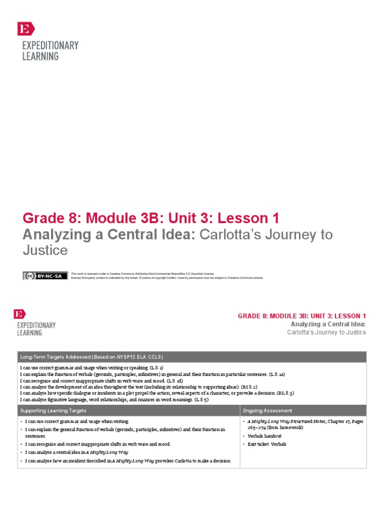 Grade 8: Module 3B: Unit 3: Lesson 1: Analyzing A Central Idea ...