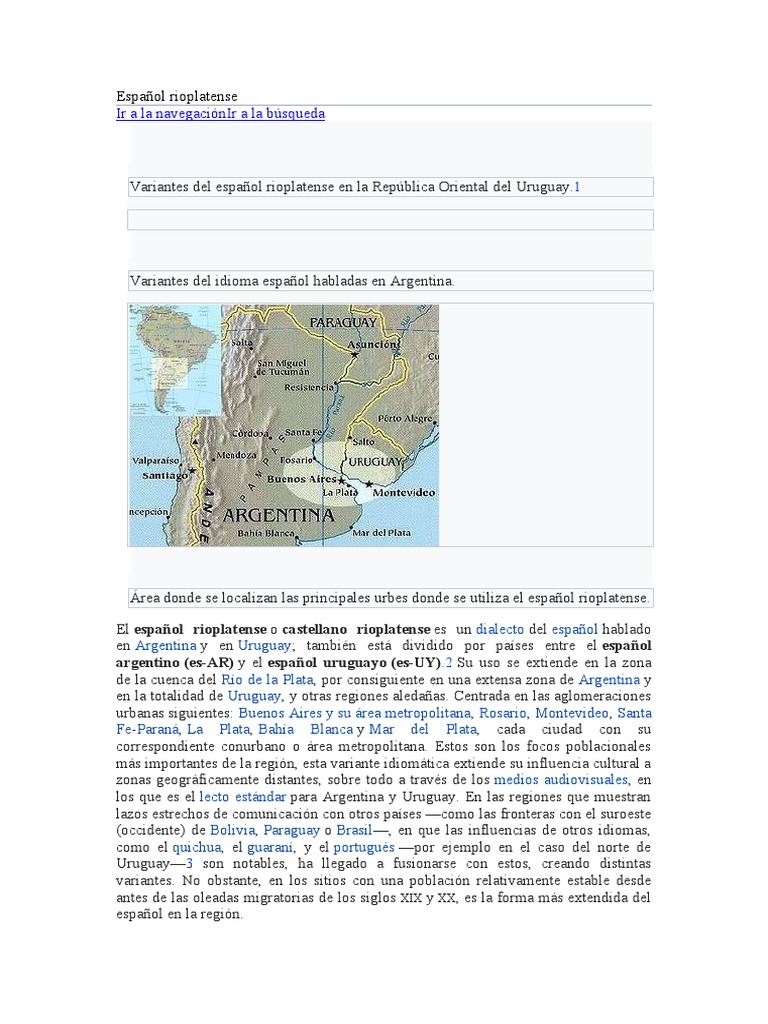 Español Rioplatense: Rasgos y Variantes | PDF | Lengua española ...