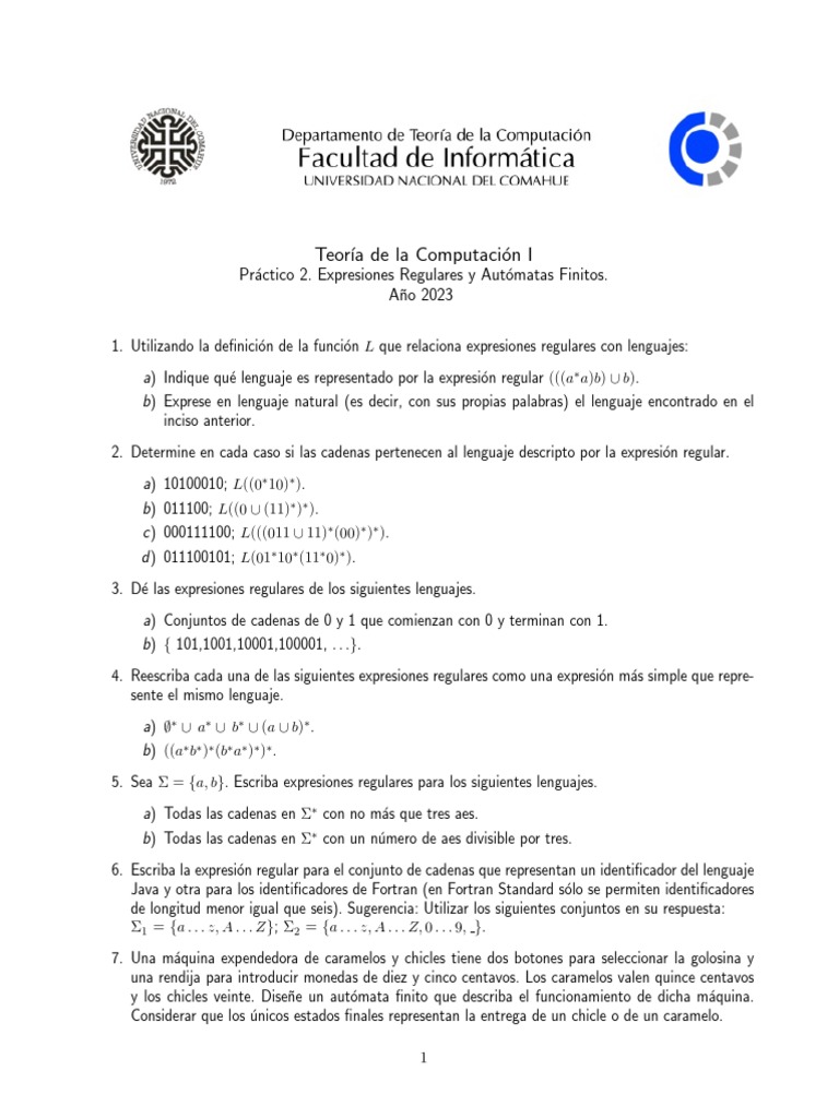 TP2 | PDF | Lenguaje de programación | Expresión regular