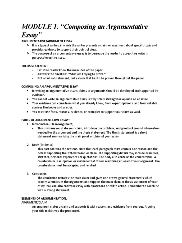 ENGLISH 10 Q3 (Argumentative Essay) | PDF | Essays | Argument