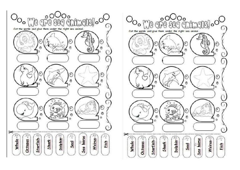 Ingles Animales Marinos | PDF