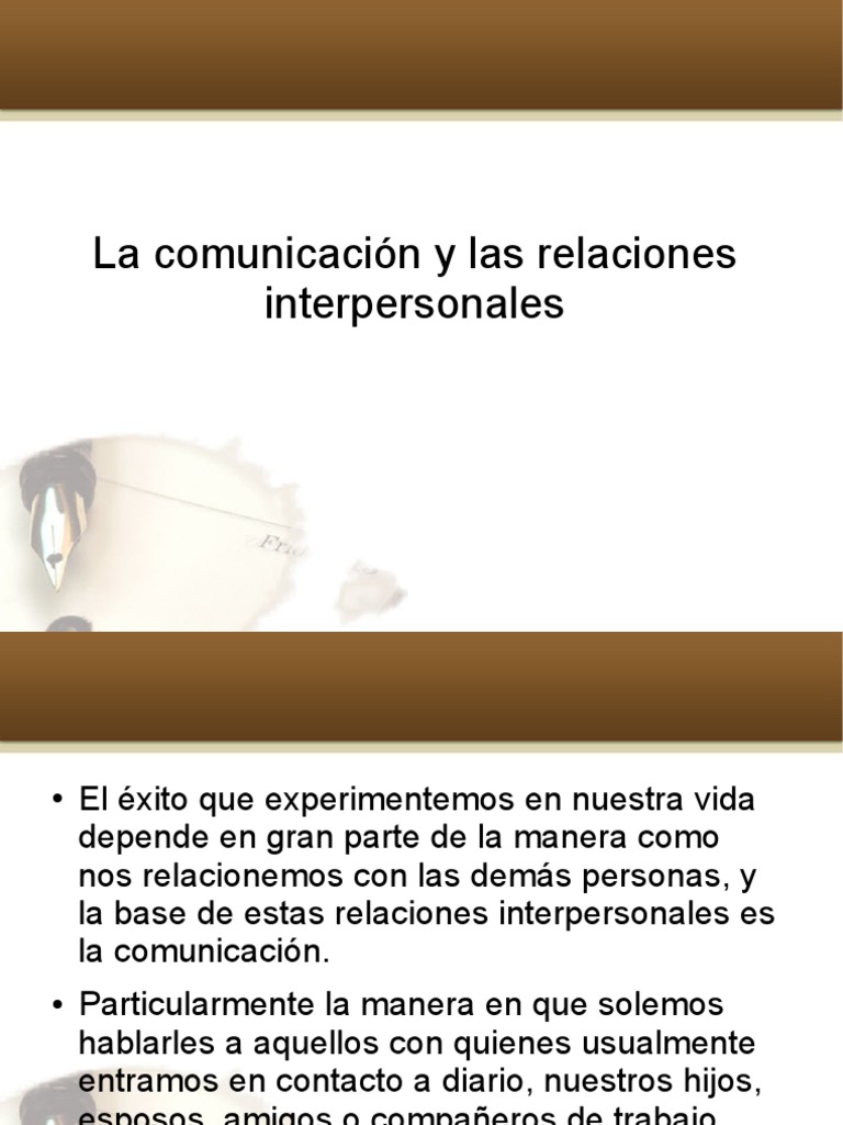 Comunicación en Relaciones Interpersonales | PDF