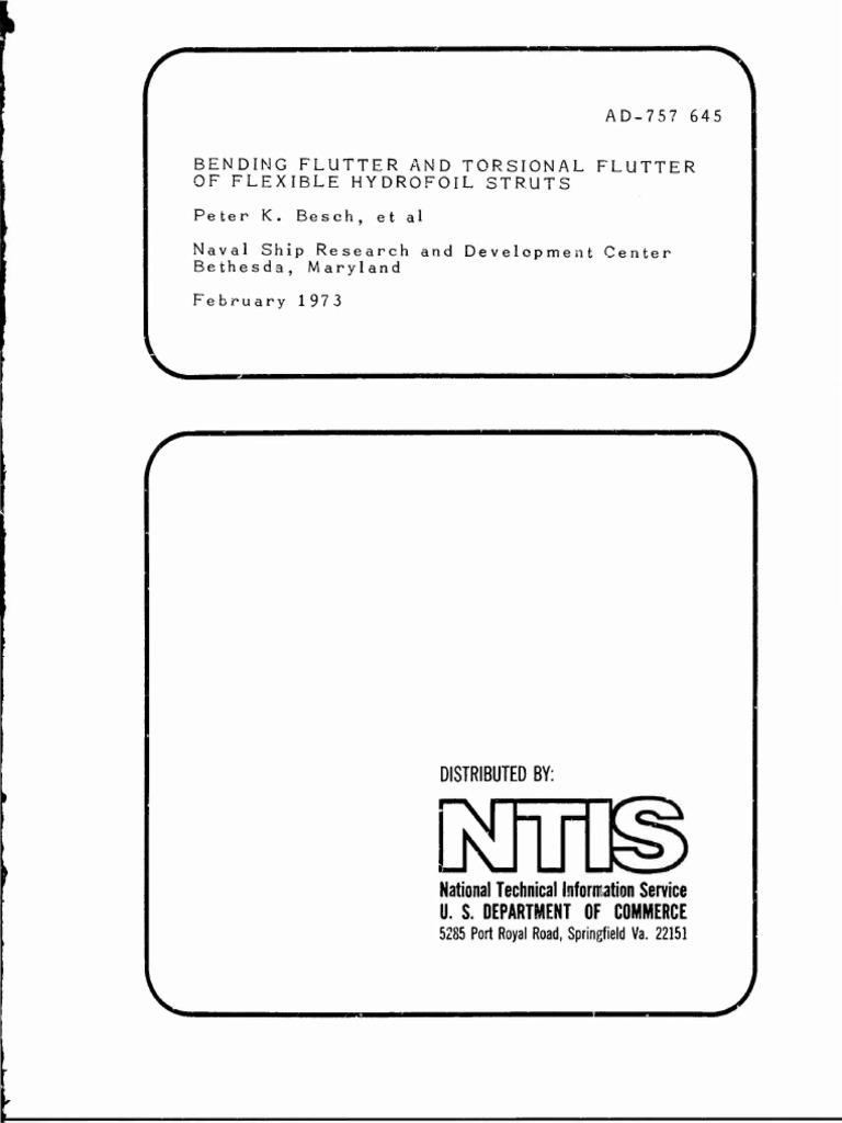 Bending Flutter and Torsional Flutter of Flexible Hydrofoil Struts ...