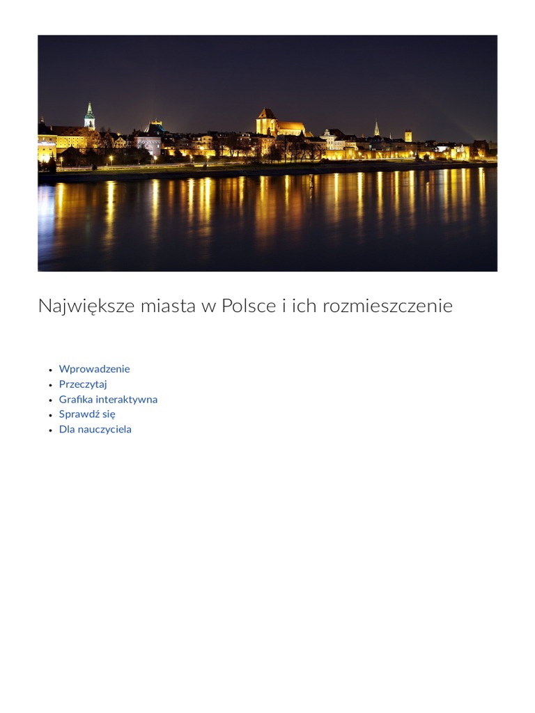 Największe Miasta W Polsce I Ich Rozmieszczenie: Wprowadzenie Przeczytaj Grafika Interaktywna ...