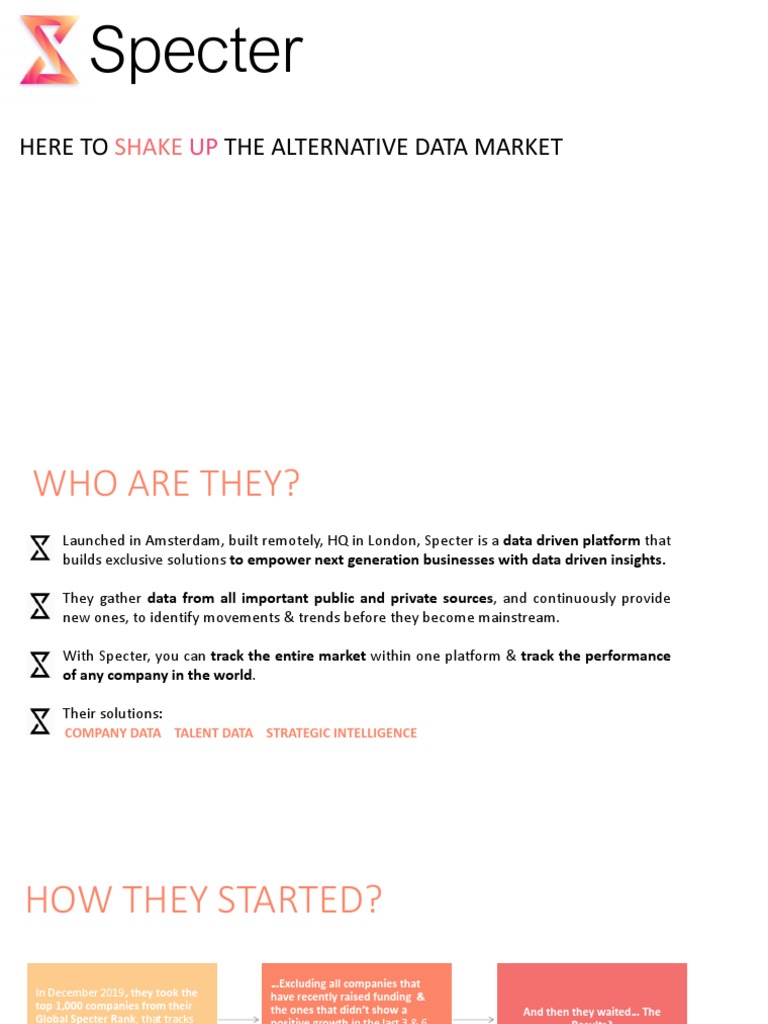 Specter Recruitment Pitch Deck | PDF | Entrepreneurship | Investing