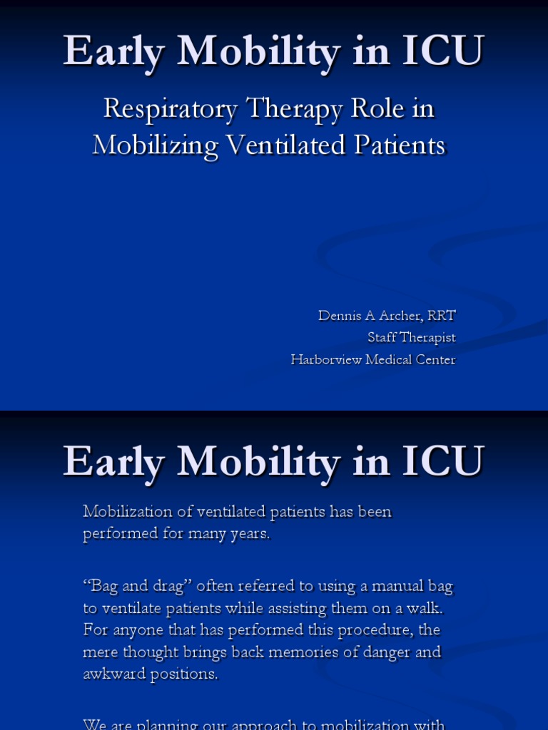 02.early Mobility in ICU | PDF | Intensive Care Unit | Medical Treatments