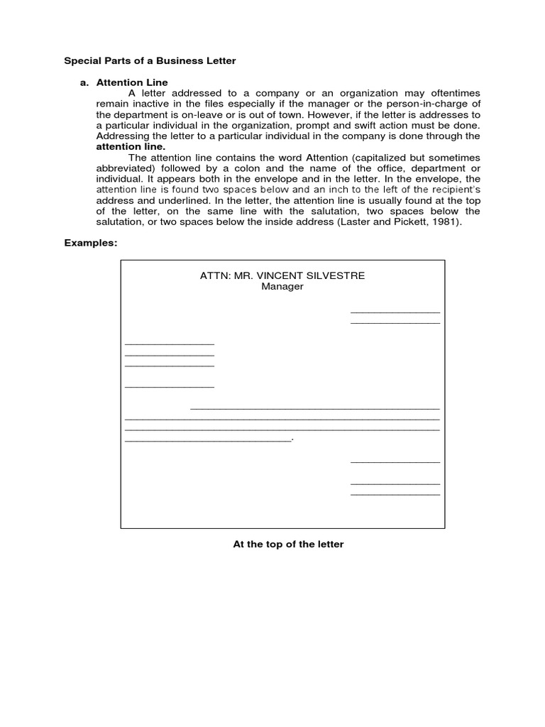 Special Parts of A Letter | PDF | Mail | Linguistics