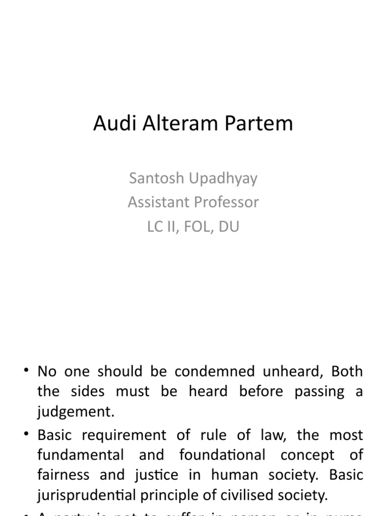 Audi Alteram Partem | PDF | Tribunal | Political Law