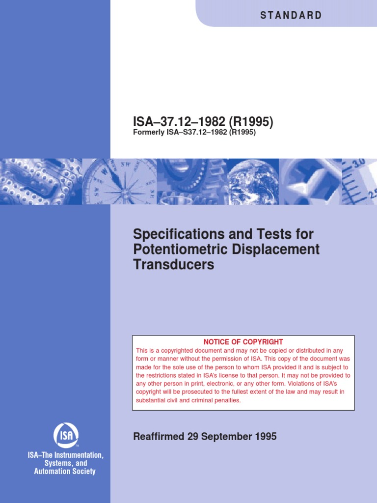 ISA-37.12-1982 (R1995) : Specifications and Tests For Potentiometric ...