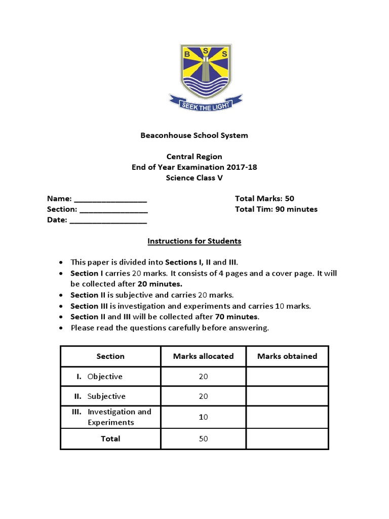 Final Grade 5 Paper Science | PDF | Sound | Water