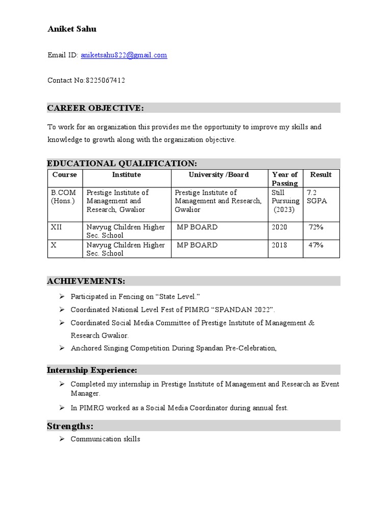 Aniket Resume1 | PDF