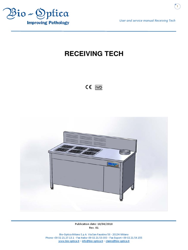 User guide: Receiving Tech bench manual | PDF | Chlorine | Sodium