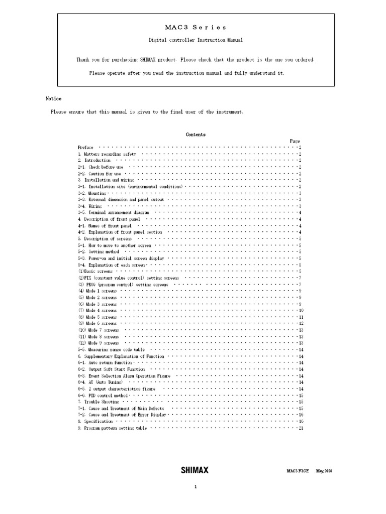 MAC3 Instruction Manual | PDF