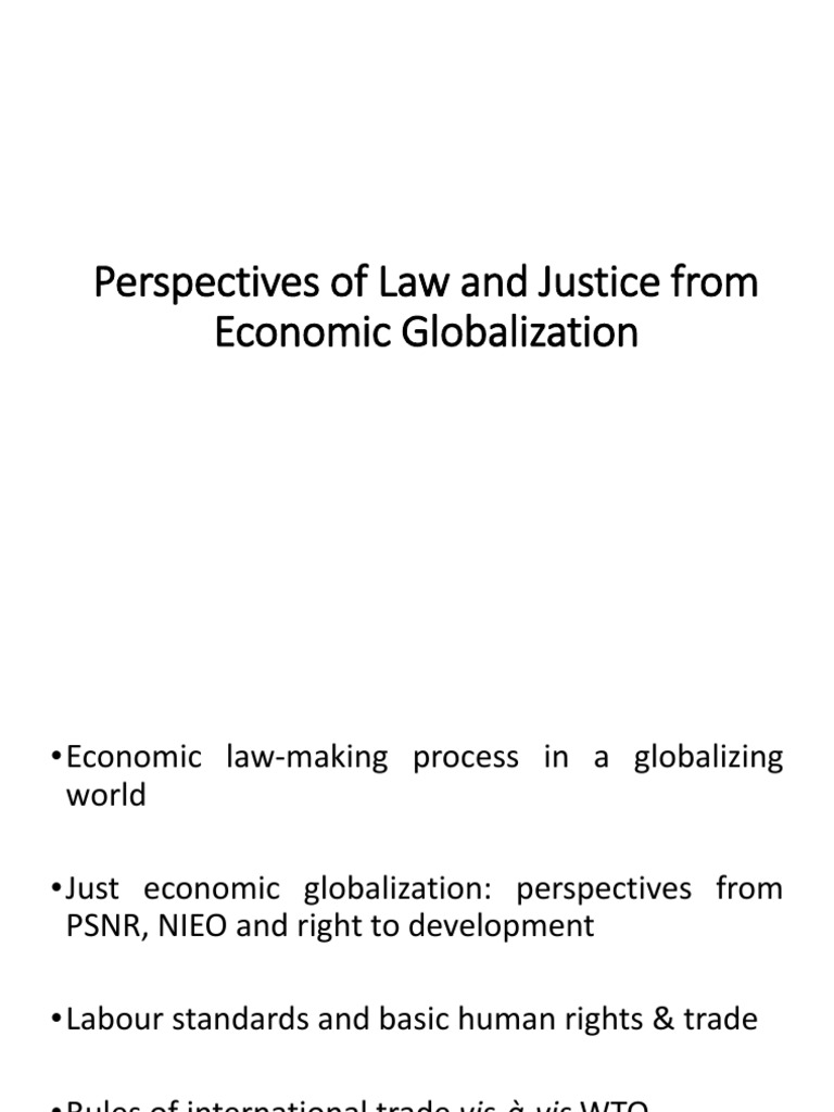 Perspectives of Law and Justice From Economic Globalization | PDF ...