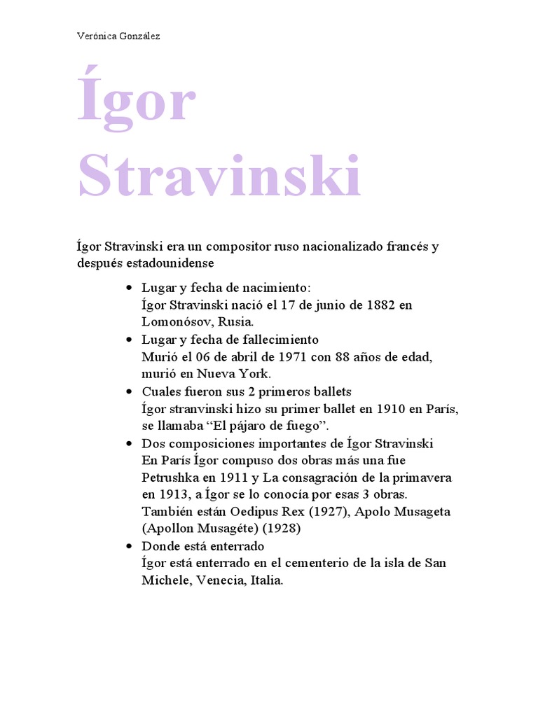 Ígor Stravinski | PDF