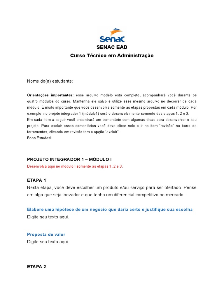 modelo_projeto integrador (1) | PDF | Business | Economias