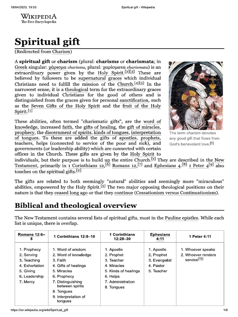 Charism As A Spiritual Gift | PDF