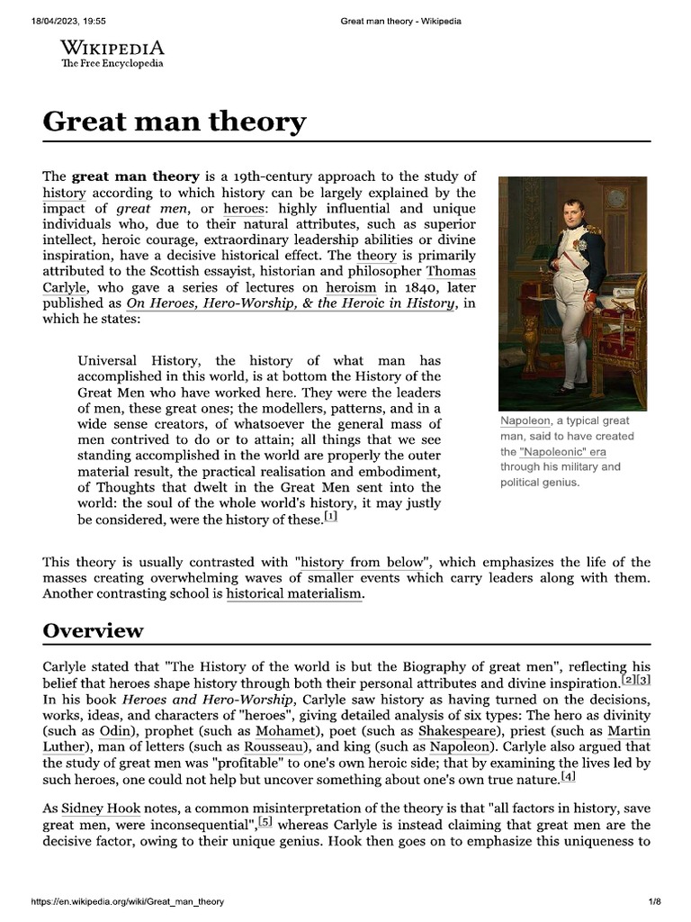 Great Man Theory | PDF