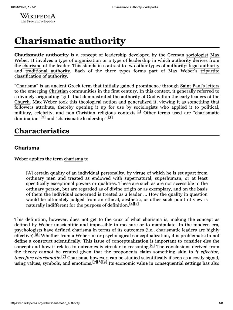 Charismatic Authority | PDF