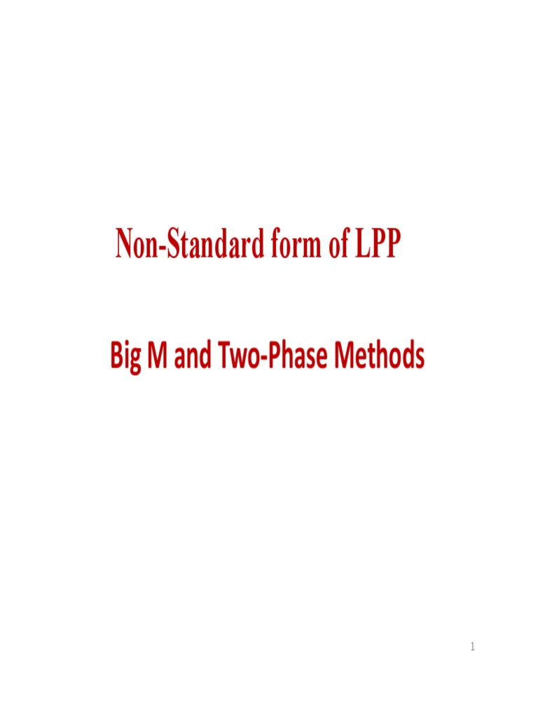 5 Big M and Two-Phase Methods | PDF | Mathematical Optimization | Mathematical Analysis
