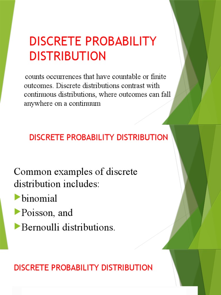 Discrete Probability Distribution | Download Free PDF | Probability Distribution | Random Variable
