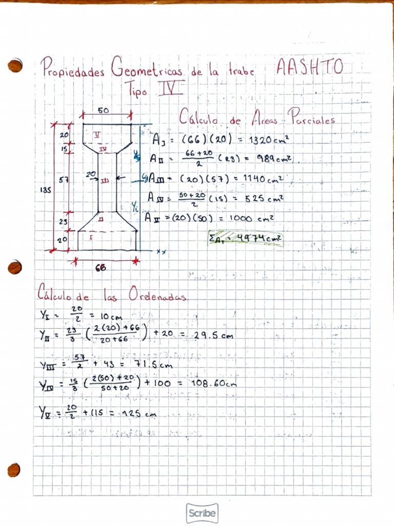 Propiedades Geométricas de La Trabe AASHTO Tipo IV | PDF