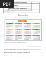 Prueba de Los Días y Meses Del Año | PDF