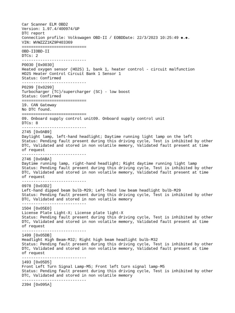 Faultcodes | PDF | Airbag | Headlamp