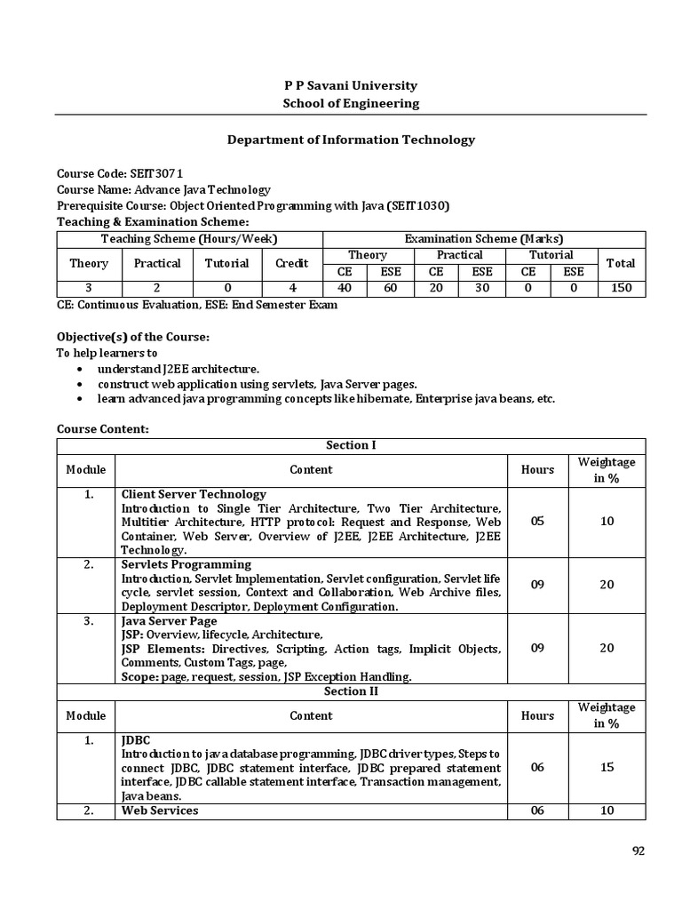 Elective Subjects Syllabus | PDF | Service Oriented Architecture ...