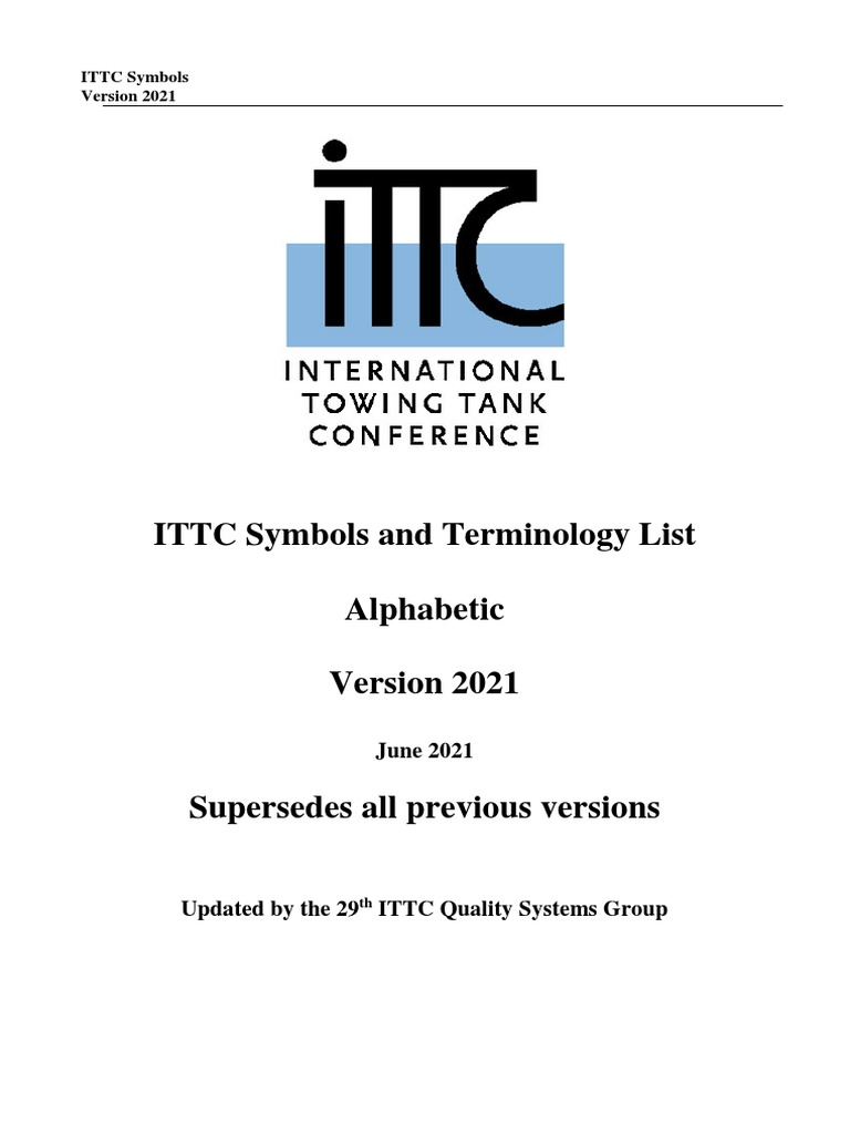 ITTC Symbols and Terminology 2021 | PDF | Drag (Physics) | Ships