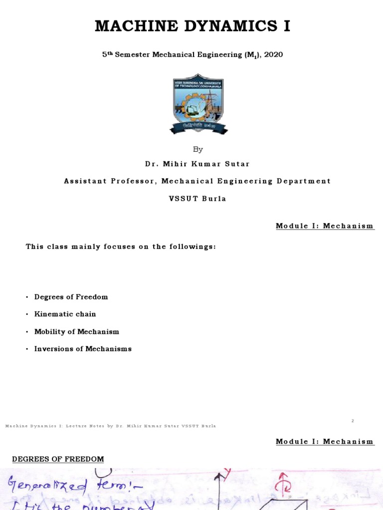 Machine Dynamics I Notes | PDF | Machines | Classical Mechanics