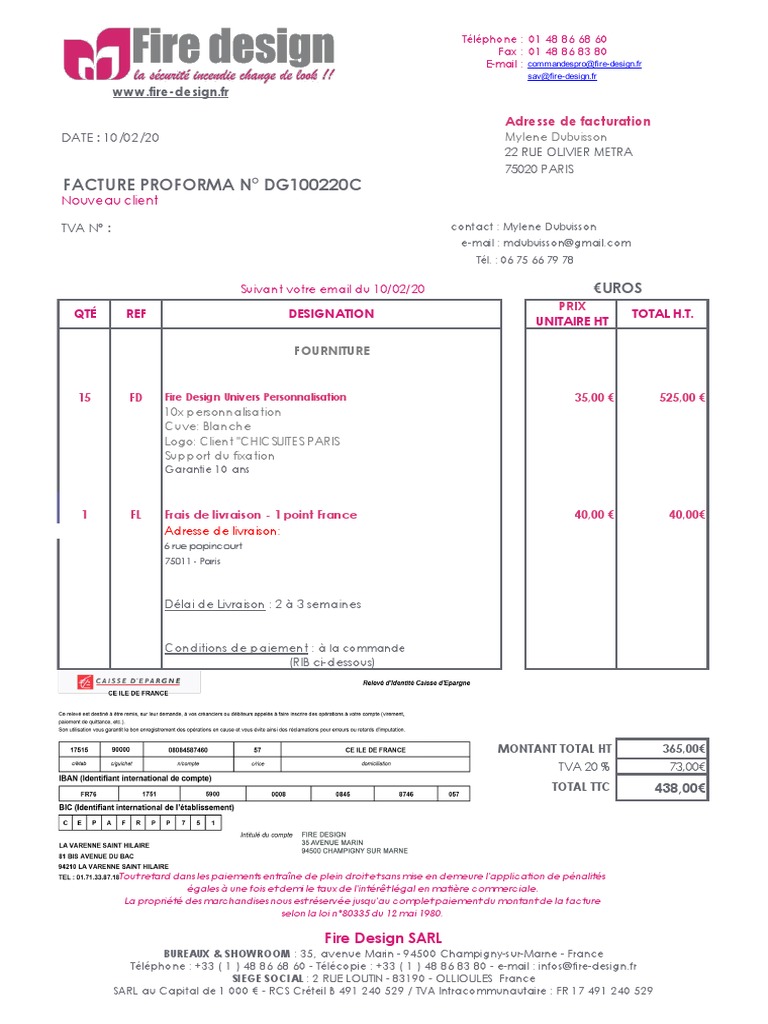 Facture Extincteurs | PDF | Taxe sur la valeur ajoutée | Facture