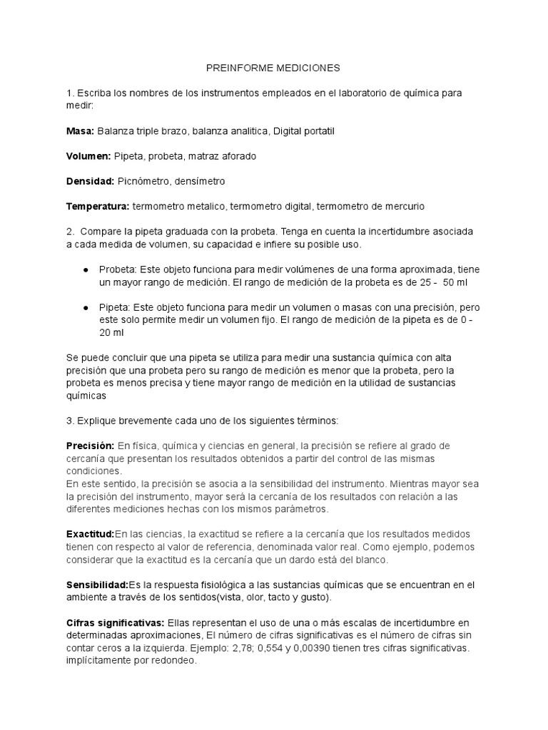 Instrumentos de medición y conceptos básicos de densidad | PDF | Medición | Balanza