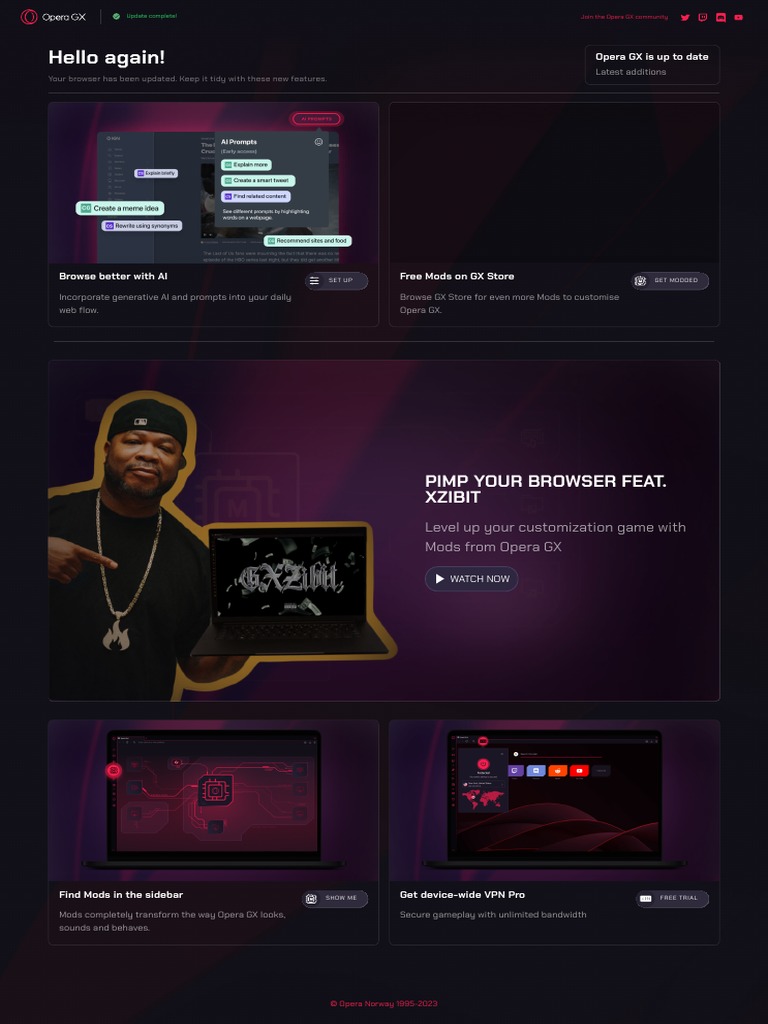 Opera GX - Update Complete! | PDF