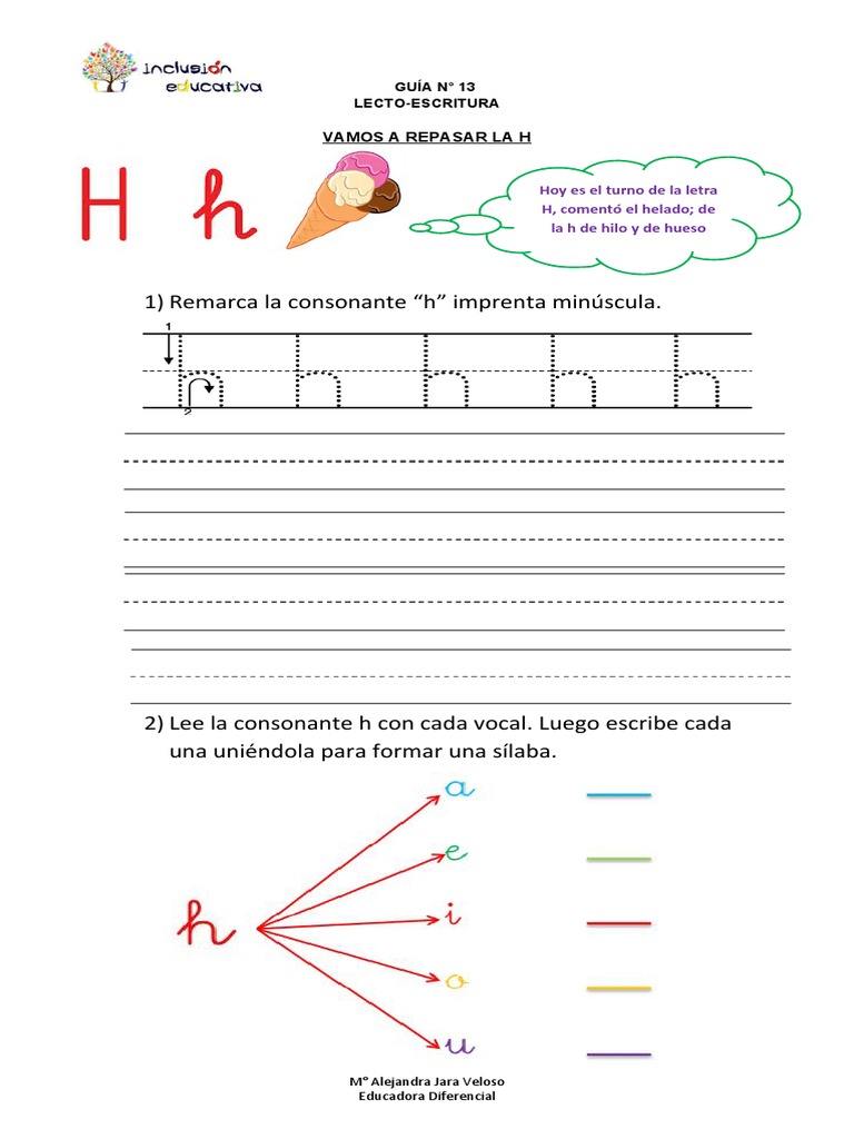Actividades de la letra h para preescolar | PDF